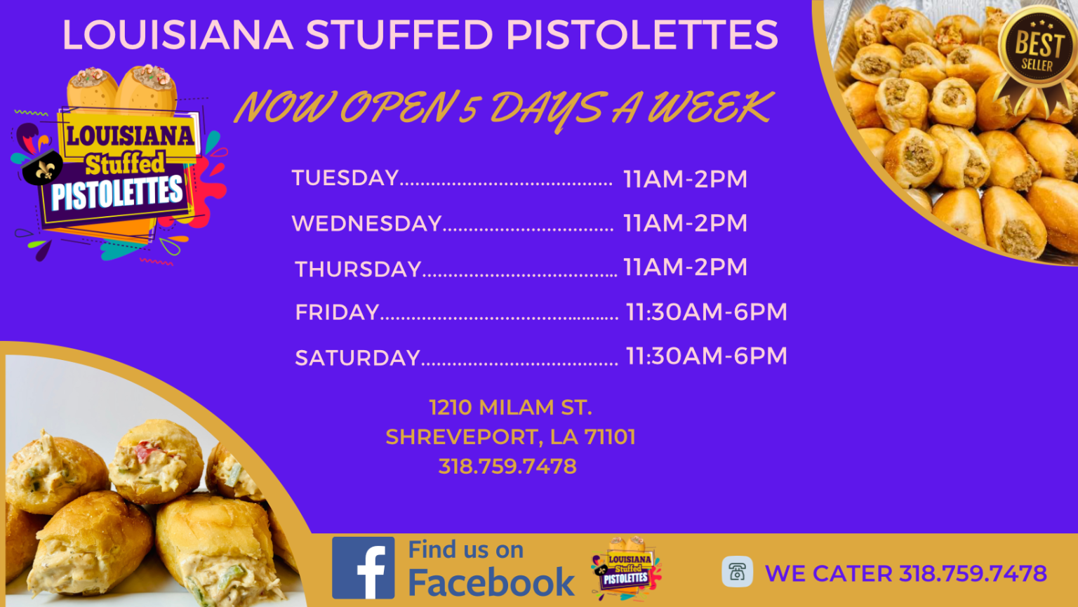 Lousiana Stuffed Pistolettes - So Goody Good
